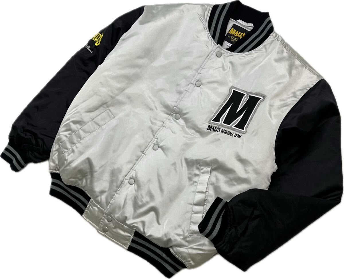 SUNTORY MALTS ☆ サントリー モルツ シルバー ブラック スタジャン ジャケット ブルゾン ジャンパー L 希少 販促 コレクション■I346 ブランドSUNTORY MALTS サイズ表記・実寸（平置き計測）表記：L 実寸：...