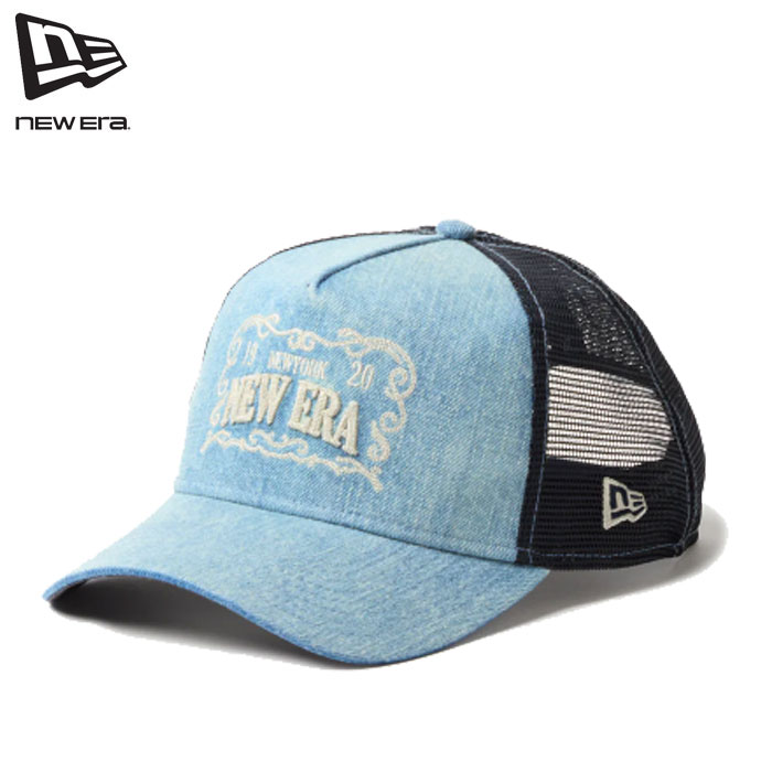 即納 2026SS 新作 日本正規品 送料無料 ニューエラ NEW ERA® New Era® 9FORTY メッシュキャップ 帽子 A-Frame トラッカー Frame Logo フレームロゴ ウォッシュドデニム 日本正規品取扱店 シー...