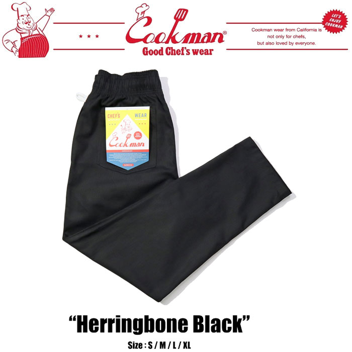 即納 クックマン COOKMAN シェフパンツ Chef Pants Herringbone Black ヘリンボーン ブラック 231-43811 お得なクーポン発行中 日本正規品 送料無料 アメリカ西海岸の料理人仲間が集まり話しました。...