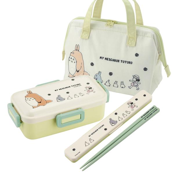 となりのトトロのお弁当箱セットです。4点ロックのお弁当箱は、しっかりフタが出来るので汁漏れも安心◎単品で買うよりもお買得なセットをこの機会に是非どうぞ！セット内容お弁当箱×1箸＆箸箱×1ランチバッグ×1合計 3 点仕様〔4点ロックお弁当箱〕...