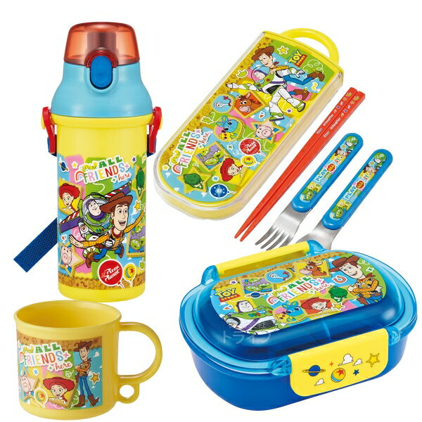 トイストーリーの楽しいお弁当セットです！これでお弁当グッズがひと通り揃います♪ 小判型のお弁当箱は洗いやすくて人気の商品です。容量も360mlでちょうどいい！単品で揃えるよりもお買得なセットをこの機会に是非どうぞ！セット内容お弁当箱×1トリ...