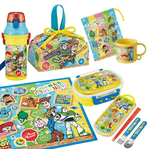 トイストーリーの楽しいお弁当セットです！これでお弁当グッズがひと通り揃います♪ 小判型のお弁当箱は洗いやすくて人気の商品です。容量も360mlでちょうどいい！単品で揃えるよりもお買得なセットをこの機会に是非どうぞ！セット内容お弁当箱×1トリ...