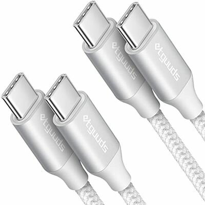 商品情報商品の説明etguuds USB-C & USB-C 2.0 ケーブル 商品の仕様： コネクター：USB C-USB C 色：銀白色 素材：アルミニウム合金+高耐久ナイロン 充電規格：PD60W/3A急速充電 転送規格：USB 2....
