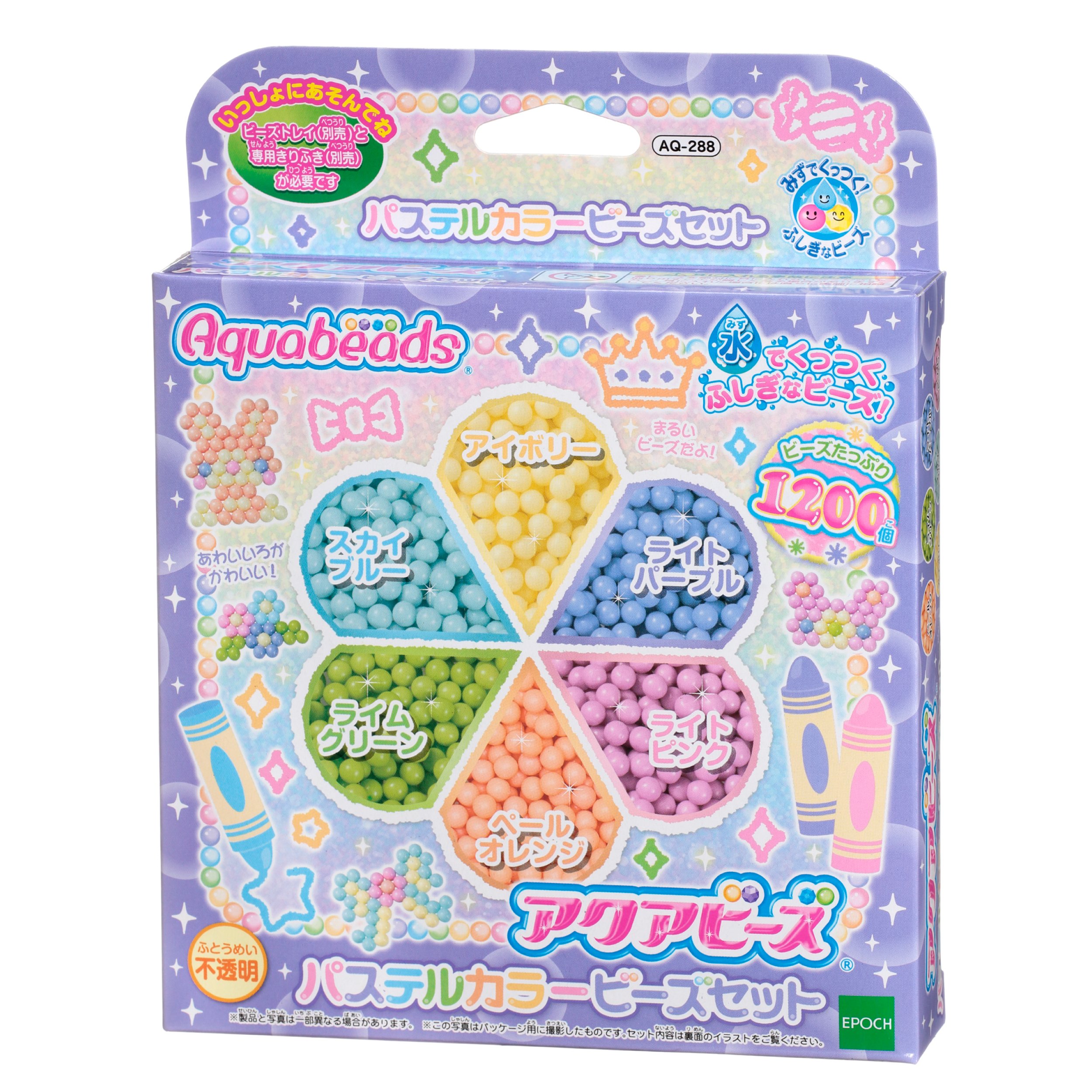 商品情報商品の説明お水でくっつくアクアビーズを使って、いろんな作品をつくっちゃお！ アクアビーズはビーズをビーズトレイに並べてお水をかけると、 ビーズ同士がくっついて固まります。 新色のパステルカラービーズ4色に、アイボリーとペールオレンジ...