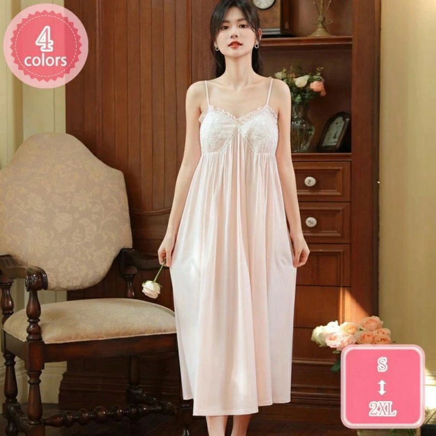 膝丈 吸汗 通気 肌に優しい 部屋着 夏 キャミワンピ リラックスウェア お泊り YJSO膝丈 吸汗 通気 肌に優しい 部屋着 夏 キャミワンピ リラックスウェア お泊り YJSO