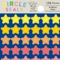 【商品名】リュリュ シール サークルシール スター カラフル 星形シール 104枚入り【商品詳細】鮮やかなグラデーションカラーの星形が並んだ、サークル型のシールセットです。黄色・赤・ピンク・青・緑と、色とりどりの星が整然と並び、手帳やノート...