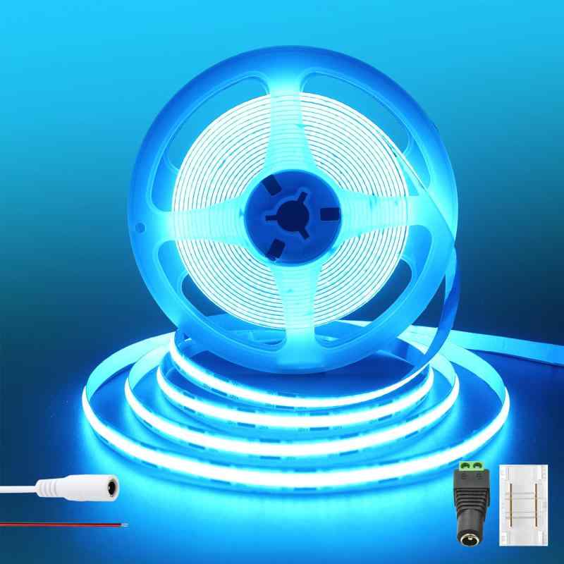 クリアヒル() 12V黒赤線接続 COB LEDストリップライト（むき出しの配線付きストリップのみ）2-5M LED320個/M 強力な光 幅8mm 非防水IP20 180°発光CRI>=90 両面テープ変形可能 切断可能 DIY 家...
