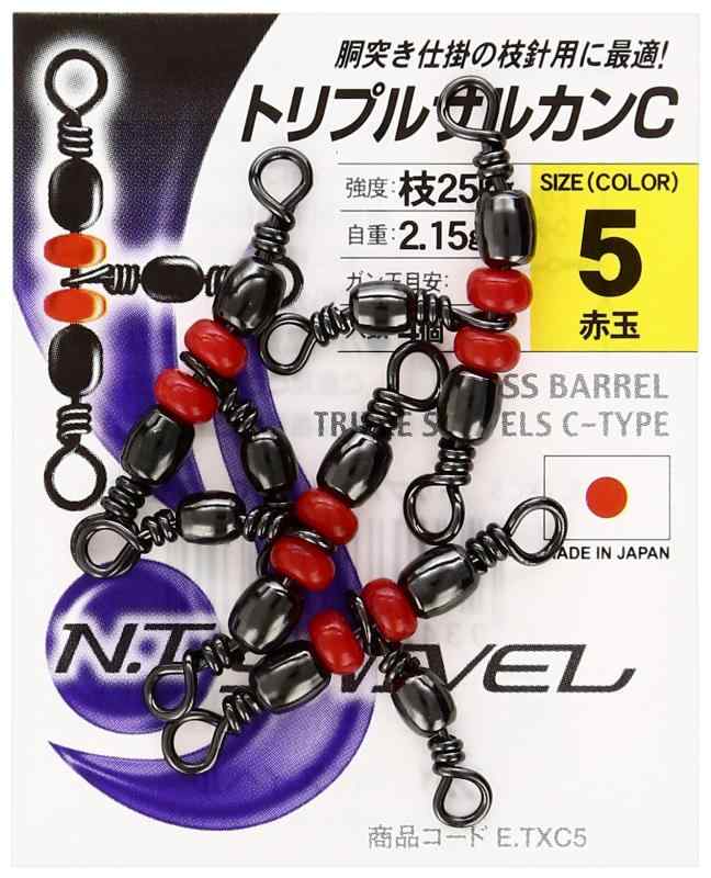 NTスイベル(N.T.SWIVEL) トリプルサルカン C-タイプ #5サイズ:5強度(枝):25kg入数:4個