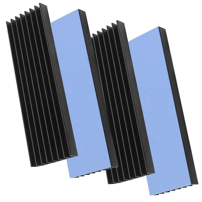 ヒートシンク 70mm×22mm×6mm 冷却フィン アルミニウム製 ヒートシンク 導熱接着シート4pcs付き 回路基板 LEDアンプに適用 熱暴走対策 4個入り高品質な特厚アルミニウム素材で作られています。優れた耐久性を持ち、過熱の問題に...