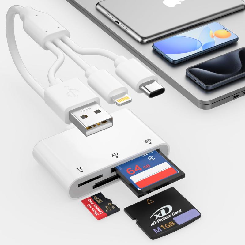 SDカードリーダー 3 in1 /Type C/USB A- SD/TF(Micro SD)/XDメモリカードリーダー 双方向 高速伝送 設定不要 写真/ビデオ 0TG機能 iPhone 16/15/15 Plus/15Pro/Pro Ma...
