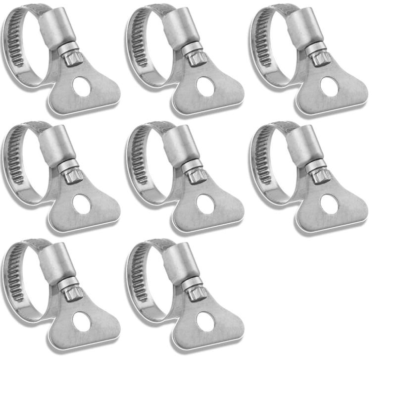 ホースバンド 手締め式ホースバンド ステンレスバンド ホースクランプ ホースクリップ 強力固定 パイプ固定金具 調整可能 304ステンレス製 Φ16-25mmm対応 8個セット実用的なパッケージ内容このステンレスホースクランプセットには16...