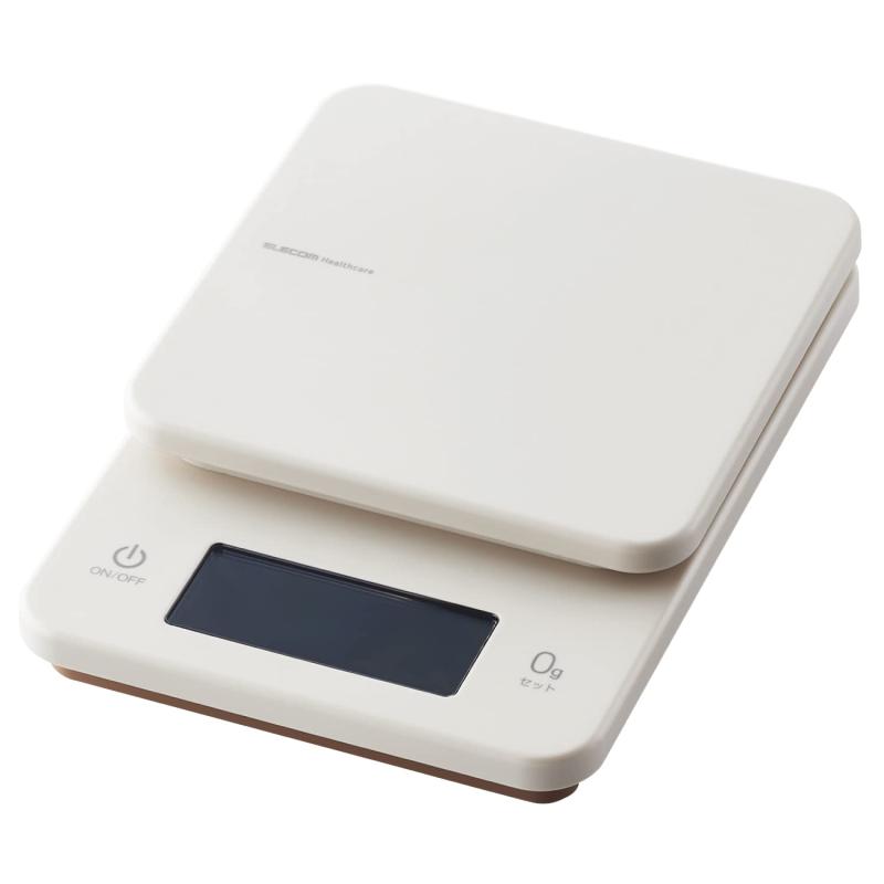 エレコム キッチンスケール 最大3kg 最小0.5g表示 バックライト付 0g表示 自動電源オフ