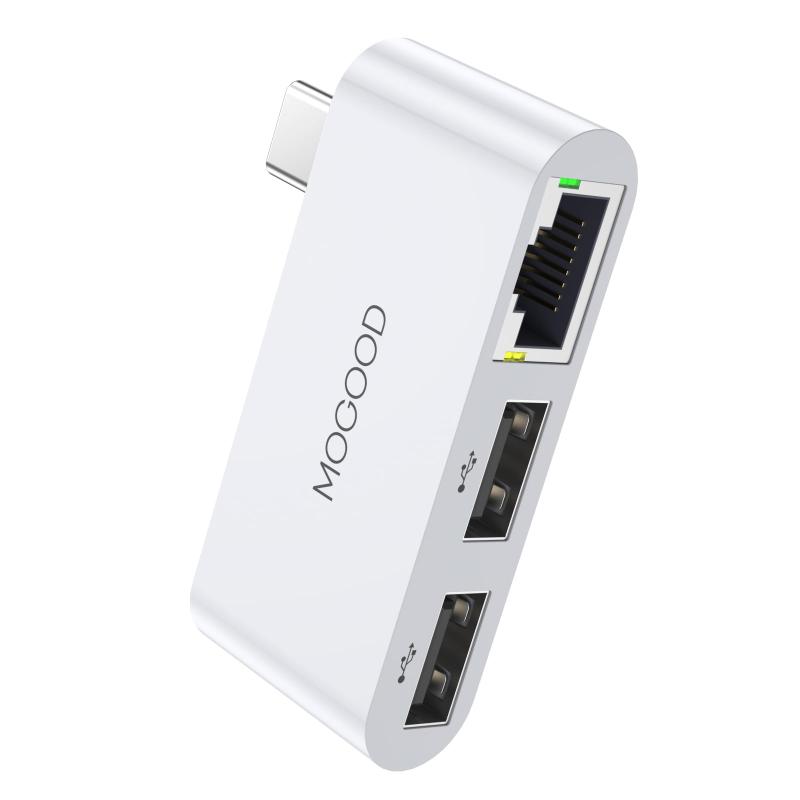 USB-Cハブ LANアダプター Type-C to RJ45 USB-C-イーサネットアダプター 2ポートUSB C2.0ハブ 1000Mbps MacBook Pro, iPad Pro,XPS,iPhone 15 Pro/Max などに対応