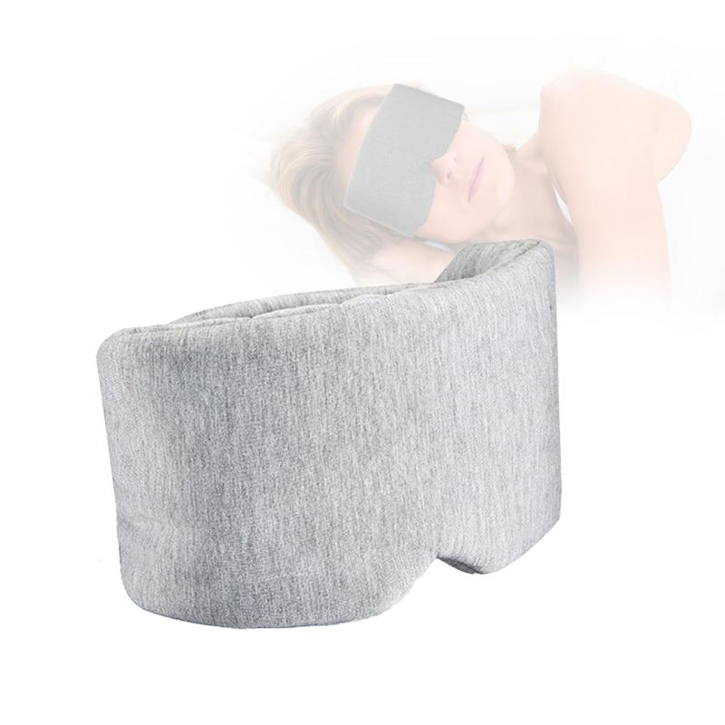 コットン製の睡眠アイマスク、男女共用、100％遮光の旅行用アイマスク、柔らかいゼロプレッシャーの目元の光遮断、すべての頭の形に適した調整可能なマジックテープ付き、横向きで寝る100%遮光と快適さ：人間工学に基づいた睡眠マスクは、すべての鼻の...