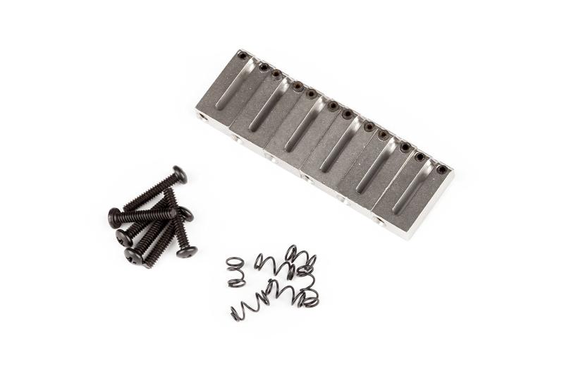 パーツ Amercian Series Guitar Bridge Sectionsメッキ仕上げのスチール製ブリッジサドル6個セット(オフセット・イントネーションネジ付き)イントネーション・スプリング、取り付け用金具付きAmerおよびAme...