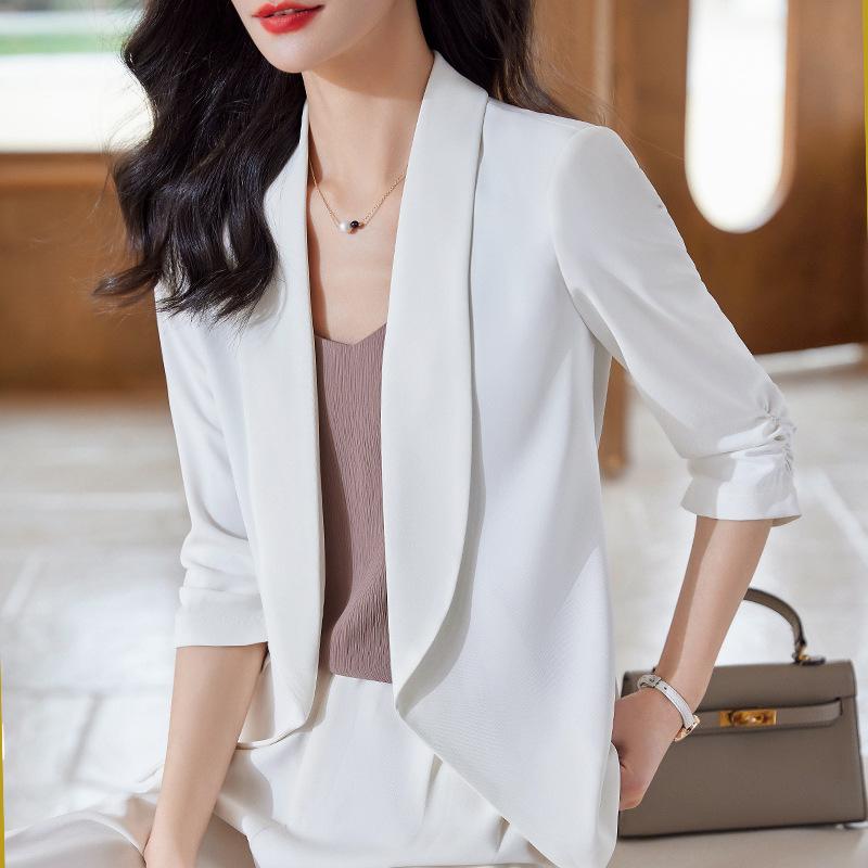 ジャケット レディース 小柄 スーツ 事務服 セットアップ 特集 A:カーキ色スーツ単品 B:白いスーツ単品 C:黒いスーツ単品 S M L XL XXL XXXL XXXXL
