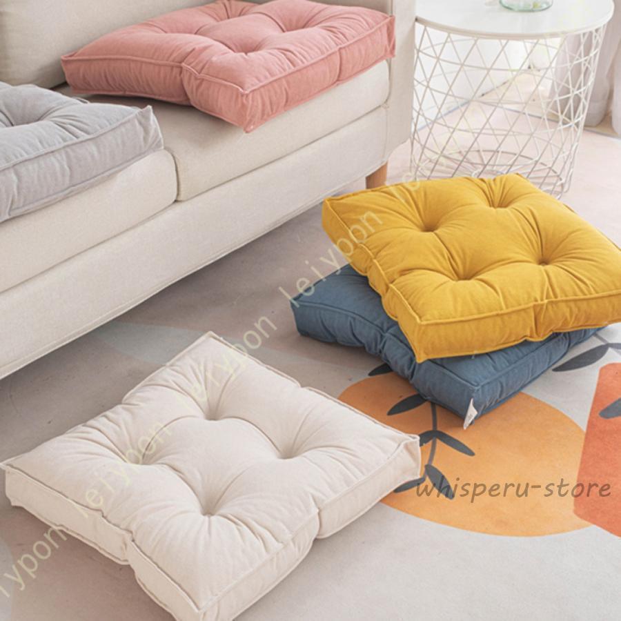 本製品は厚さ10cmで。【サイズ】40*40*10cm 45*45*10cm 50*50*10cm；座布団だけの販売で。【素材】表地：フランネル 中身：綿【持ち運び便利】 フロアクッションとしてはもちろん、ダイニングチェアやオフィスチェアの...