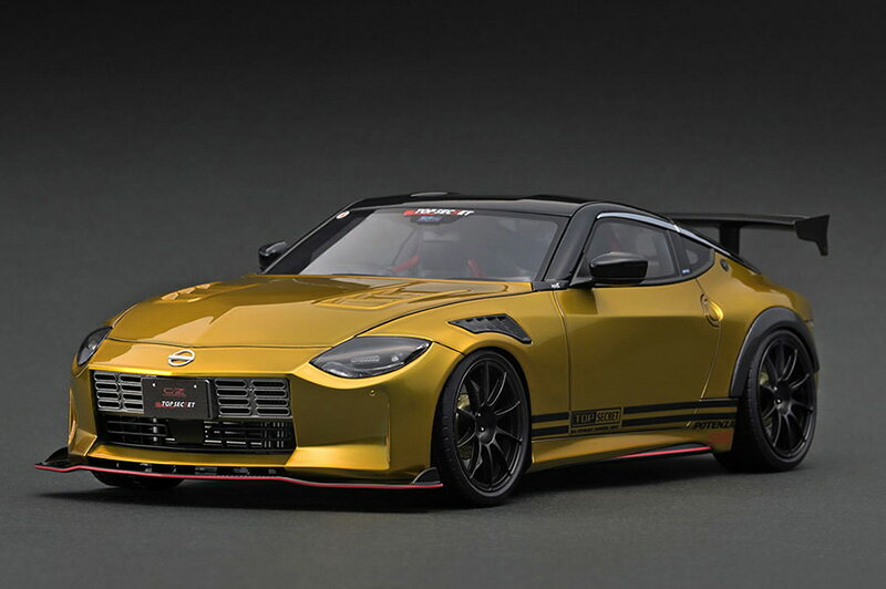 【商品説明】 塗装にこだわったゴールドメッキの「TOP SECRET Fairlady Z (RZ34)」をレジン素材でモデル化しました。OZ SFタイプ20インチホイールにローダウン仕様。専用エアロパーツ（フロントリップスポイラー、フロン...