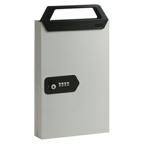 ●収容数：24個吊 ●外寸：幅205×奥64×高363mm ●キーホルダー窓枠寸法：縦40×横12mm ●材質：本体＝スチール／ABS，キーホルダー＝PP／スチール ●キーホルダー（24個），取り付け穴，取付ネジ4個付