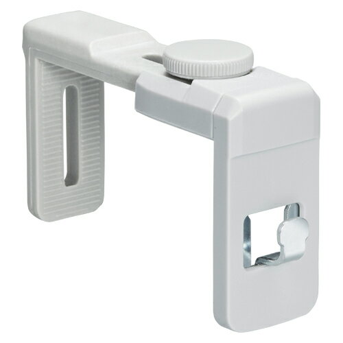 ●耐荷重：15kg ●外寸：幅26×奥58×高71mm ●材質：本体＝ABS，フック金具部＝スチール（メッキ），スライドアングル部＝ポリカーボ樹脂（グラス繊維混入） ●対応パーティション厚：35?47mm，55?67mm