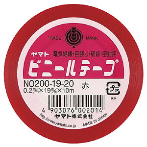 ●寸法：幅19mm×長10m ●テープ厚：0．2mm ●材質：基材＝PVC，粘着剤＝ゴム系