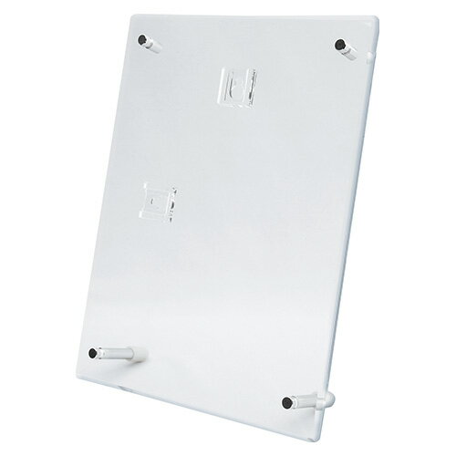 ●規格：A5判 ●外寸：縦260×横198mm ●収容寸法：縦210×横148mm ●パネル厚：表4mm，裏2mm ●重量：350g ●材質：アクリル ●スタンド用ビス2本，短ビス4本，仮留めラベル付