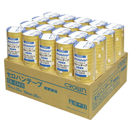 ●寸法：幅15mm×長35m●巻芯径：76mm●テープ厚：0．05mm●材質：テープ＝天然セルロース，粘着剤＝ゴム系，巻芯＝古紙使用