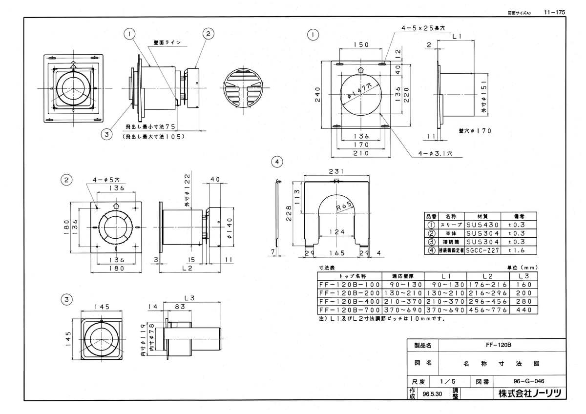 メーカー希望小売価格はメーカーカタログに基づいて掲載していますFF-120B-200
