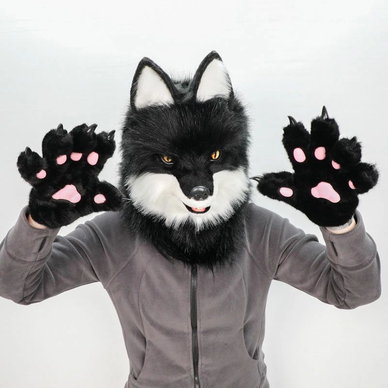 オオカミマスク 本物 狼 狼男 人狼 お面 マスク コスプレ 擬人化 仮装 変装 パーティー イベント商品内容：オオカミマスク＋手袋ハロウィンやパーティ、イベントにうってつけの超リアルなオオカミのマスクです。頭部から首までをすっぽりと覆う、...