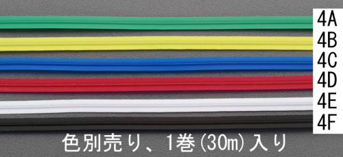仕様：●色:緑●サイズ:4mm×30m●材質:ポリエチレン樹脂+スチール●入数は1巻(30m)入りです。●カッター付き商品画像に関する注意事項：●画像に数字等の情報が入っている場合は、　品番末尾が対象商品の画像となります。