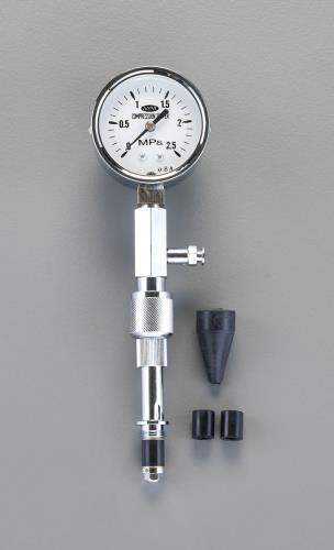 仕様：●メーカー:東洋テック●型番:G-1C●ゲージ径:60mm●測定範囲:0~2.5MPa●最小目盛:0.1MPa●全長:220mm●付属品:・14mmゴム(予備2個)・Vゴム(1個)●ケース:材質:メタルサイズ:235×75×45(H)...