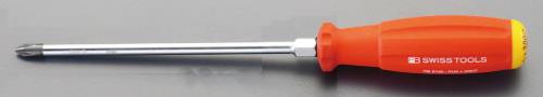 仕様：●メーカー:PBSWISSTOOLS●型番:PB8193.2-100●先端:(+)#2●軸長:100mm●軸径:7mm●六角ボルスター付のためスパナ・レンチの併用でトルクをかけたねじ締めや緩め作業が可能●手が濡れていても滑らないグリッ...