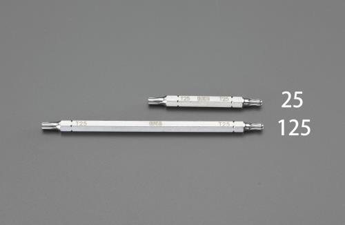 仕様：●六角シャンク:1/4”●サイズ:T25●全長:125mm●片側ボールポイント付です。●先端マグネット付商品画像に関する注意事項：●画像に数字等の情報が入っている場合は、　品番末尾が対象商品の画像となります。