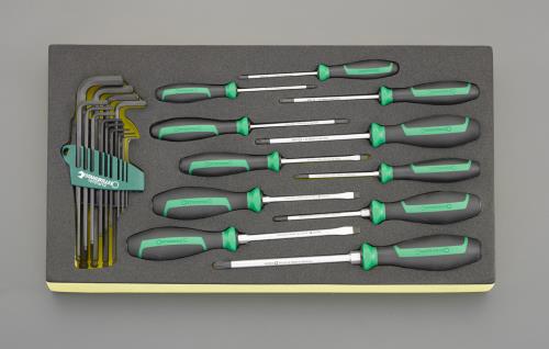 仕様：●メーカー:STAHLWILLE(スタビレー)●型番:TCS WT 4622-4650-1●〈セット内容〉:24点●トレーサイズ:460×250×60(H)mm●(+)ドライバー:#1×85mm、#2×100mm、#3×150mm●(...
