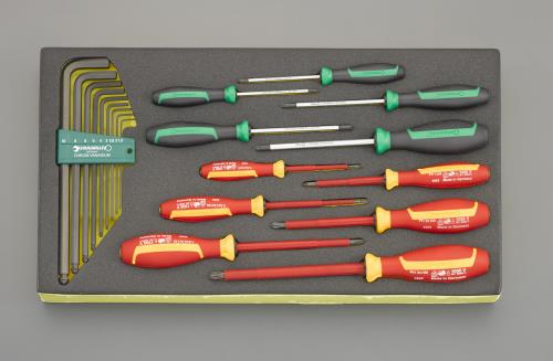 仕様：●メーカー:STAHLWILLE(スタビレー)●型番:TCS WT 4650-4665-1●〈セット内容〉:20点●トレーサイズ:460×250×60(H)mm●(+)絶縁ドライバー:#1×80mm、#2×100mm、#3×150mm...