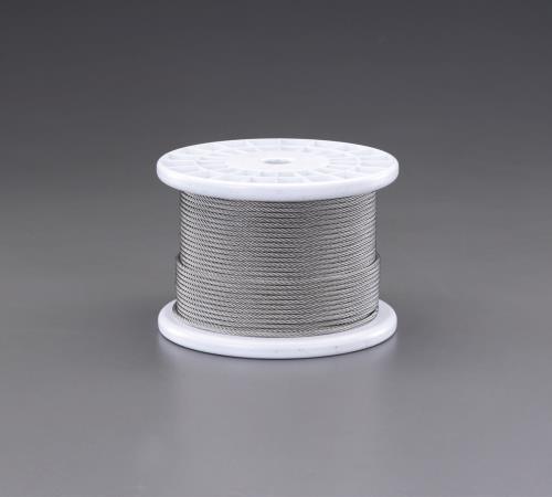 仕様：●材質:ステンレス(SUS304)●長さ:100m巻●ワイヤー構成:7×19●ロープ径(線径):3mm●切断荷重:613kg●重量:3.8kg●使用荷重は切断荷重の1/6です。●JIS規格非該当 (ただし規格G3540に準拠して製作し...