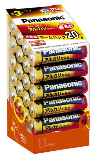仕様：●メーカー:パナソニック(Panasonic)●型番:LR6XJ/20SH●入数:400本(20本入×20パック)●サイズ:約φ14.5×50.5mm●単3形●1.5V商品画像に関する注意事項：●※入数は400本です。●画像に数字等の...