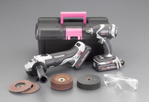 仕様：●メーカー:パナソニック●型番:インパクトレンチ:EZ75A3PN2G-H、グラインダー:EZ46A1X-H※ESCOオリジナルセット品●〈セット内容〉●EA813PD-11:充電式インパクトレンチ●EA809PA-1:充電式ディスク...