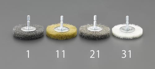 仕様：●軸径:1/4”(6.35mm)●材質:ステンレス●ブラシサイズ:外径:30mm線径:0.3mm幅:6mm●最大回転数:18,000rpm商品画像に関する注意事項：●※品番により、材質・サイズ等異なります。●画像に数字等の情報が入って...
