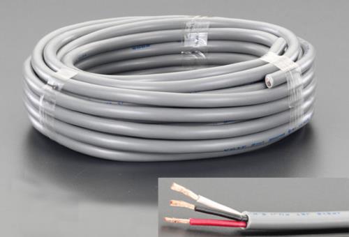 仕様：●定格容量:12A 300V(1.25mm2×3心)●絶縁体厚さ:0.6mm●公称断面積:1.25mm2●仕上外径:7.8mm●コード長:5m●カラー:グレー●日本製●3心(白・黒・赤)●屋内で使用する300V以下の小型電気器具の電源...