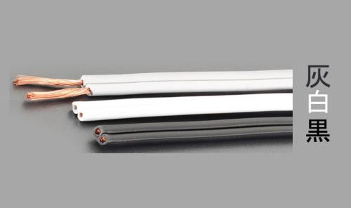 仕様：●定格容量:17A 125V(2.0mm2×2心)●絶縁体厚さ:0.8mm●仕上外径:3.4×6.8mm●長さ:10m●色:灰●撚線●耐水性、可とう性が良く、加工性に優れます。●屋内で使用する300V以下の小型電気器具等の電源、延長コ...