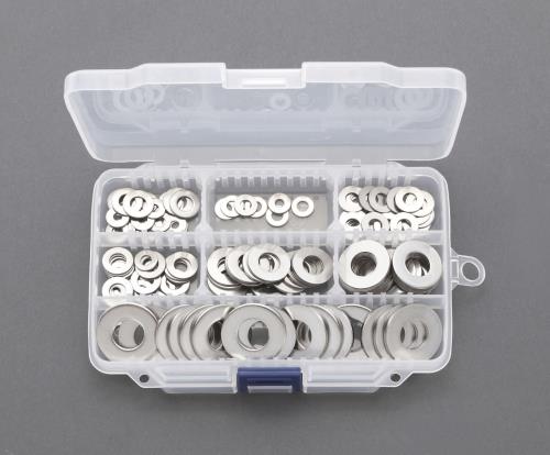 仕様：●呼(入数)/内径×外径×厚み(mm):M3(20)/3.3×8×0.5M4(20)/4.5×10×0.8M5(20)/5.5×12×0.8M6(16)/6.5×13×1M8(16)/8.5×18×1.6M10(16)/10.5×22...