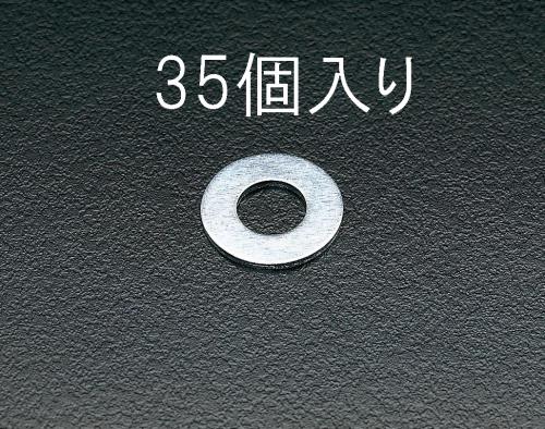 仕様：●呼び:M10●サイズ(内径×外径×厚み):10.5×22×1.6mm●材質:鉄(ユニクロメッキ)●入数:35枚●平ワッシャー商品画像に関する注意事項：●画像に数字等の情報が入っている場合は、　品番末尾が対象商品の画像となります。