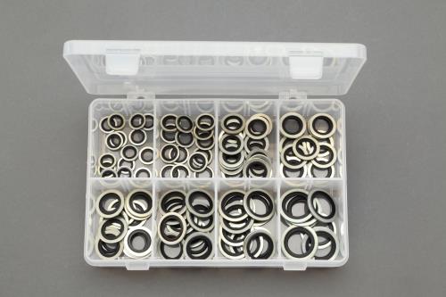 仕様：●:8点●材質:ニトリルゴム+鉄●ケースサイズ:約218(W)×142(D)×50(H)mm●サイズ、外径×内径×厚み(入数):10mm、16×10.7×1.5mm(15)12mm、18×12.7×1.5mm(15)14mm、22×1...