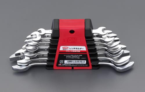 仕様：●メーカー:TONE●型番:DS700P●材質:構造用鋼●サイズ:5.5×7・8×10・10×12・11×13・12×14・14×17・17×19mm●全長:104~194mm●重量:540g●スパナホルダー付●7本セット商品画像に関...