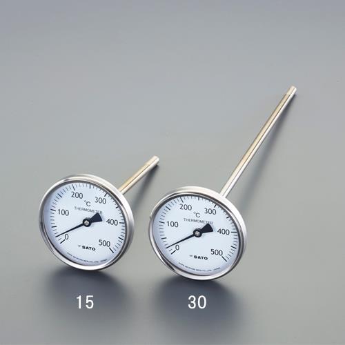 仕様：●メーカー:佐藤計量器製作所●型番:BM-T-75S●測定範囲:0~500°C●感温部長:300mm●1目盛:10°C●ダイヤル径:75mm●ケース外径:80mm●精度:±10°C●感温部径:8mm●取付ねじ:無し●材質:ケース:SU...