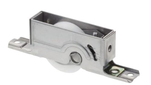 仕様：●仕様:丸型●耐荷重(2個):30kg●掘込みサイズ:長さ:51mm幅:14.5mm深さ:24mm●材質:車:ポリアセタール樹脂枠:ステンレス(SUS304)●付属ネジ:皿タップピンネジ 3.0×20●入数:1個●車高調整付(調整方向...