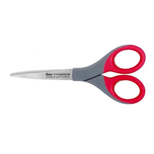 仕様：●刃材質:チタン合金刃物グレード鋼●全長:180mm●刃長:80mm●重量:59g●ストレートタイプのはさみです。●ハンドルの赤い部分はクッション性ビブハンドルの為、滑りにくくなっています。●ステンレスの5倍強度があります。●丈夫で長...