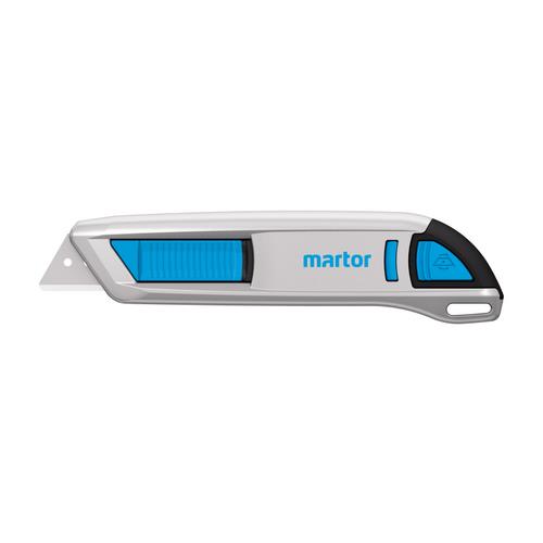 仕様：●メーカー:martor(マーター)●型番:50000110.02●商品名:SECUNORM 500●刃長:50mm●刃幅:19mm●刃厚:0.63mm●全長:143mm●材質:刃:スチール本体:アルミニウム●重量:72.5g●切込み...
