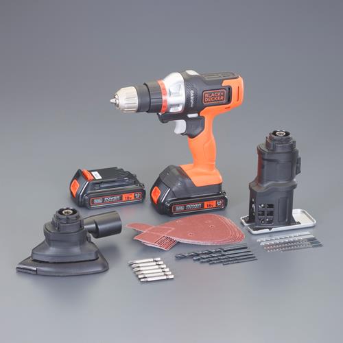 仕様：●メーカー:BLACK+DECKER(ブラック・アンド・デッカー)●型番:EVO185B1●仕様:樹脂ケースセット●バッテリー:18V(2.0Ah)●充電時間:約60分●回転数:0-800rpm(ドリルドライバー)0-9,000rpm...